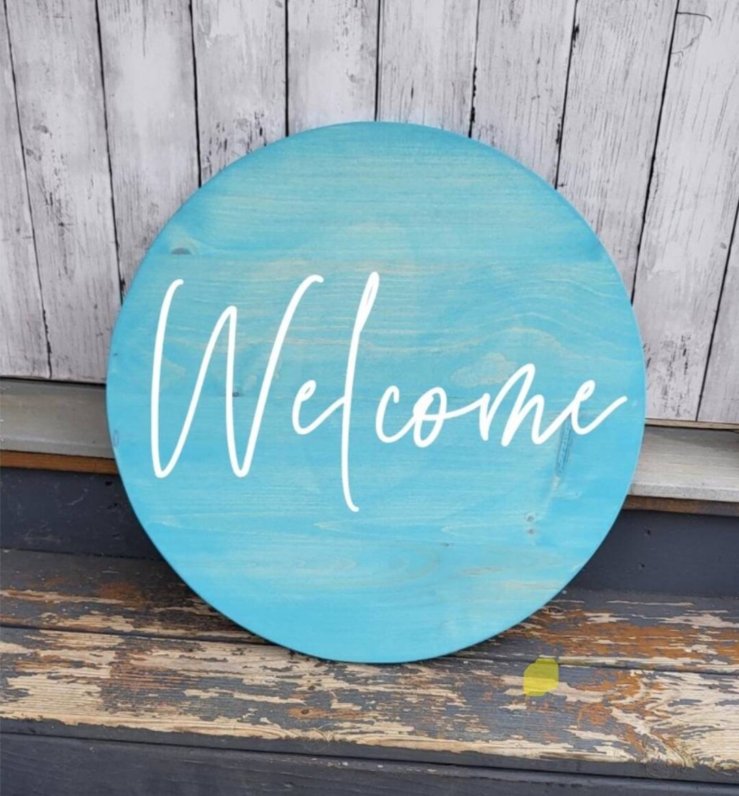 Farmhouse Custom Personalized Sign, Round Welcome Sign, Personalized ...
