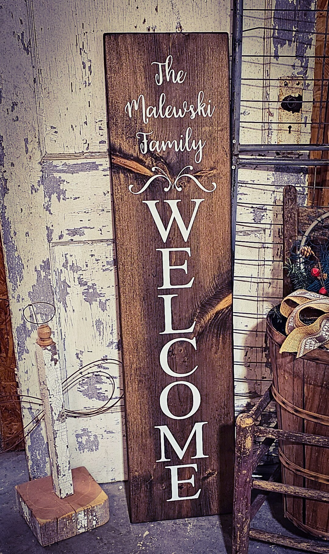 Personalized Welcome Sign - Choose Your Size & Color - Wooden Rustic ...