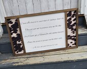 Custom Cowhide Welcome Sign Cow Print Sign Your Text - Etsy