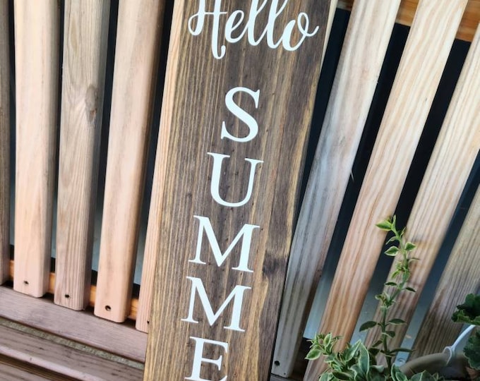 Farmhouse Welcome Sign, Hello Summer Sign - Choose Your Size & Color ...