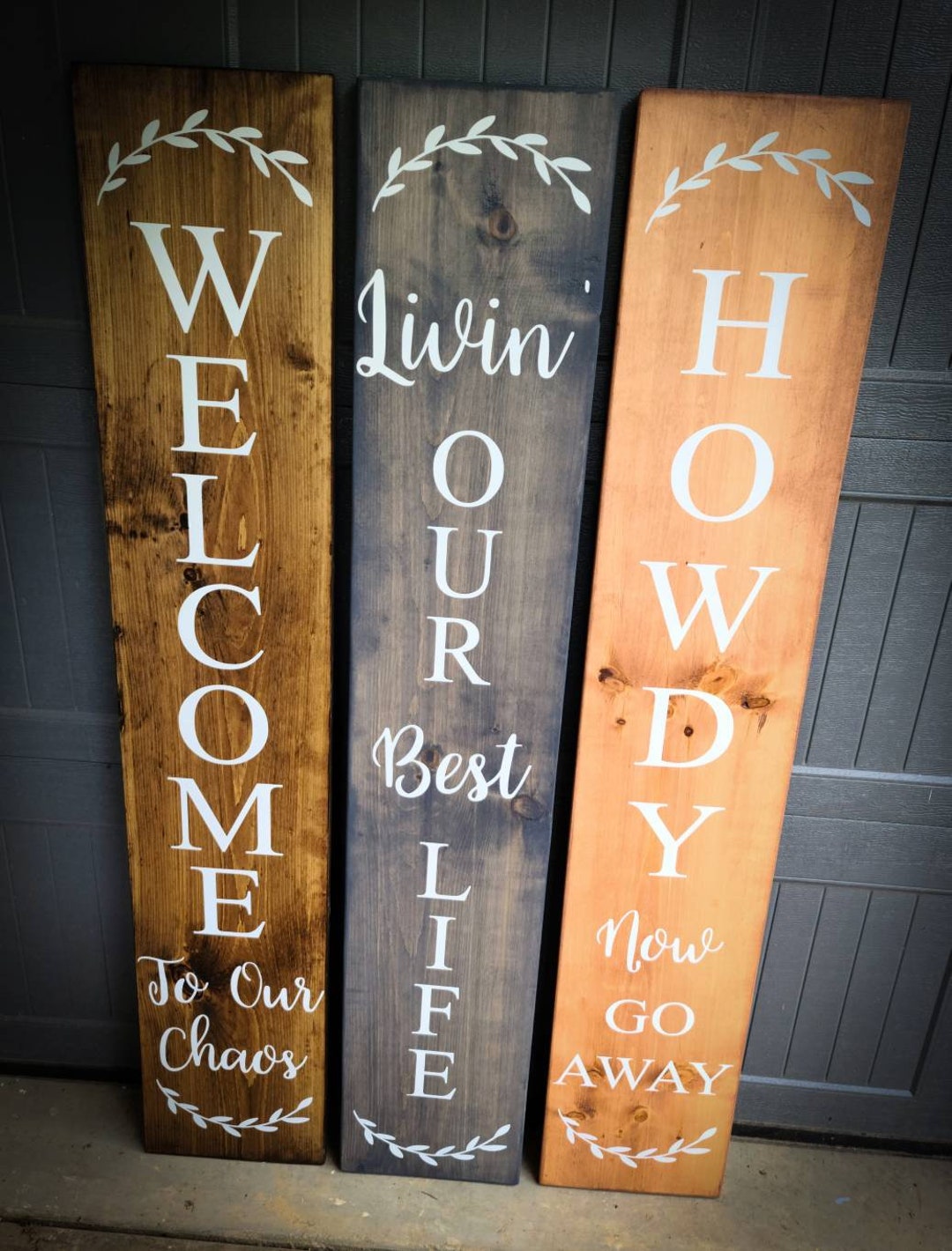 Farmhouse Welcome Sign, State Sign Choose Your Size Wooden Rustic Decor ...