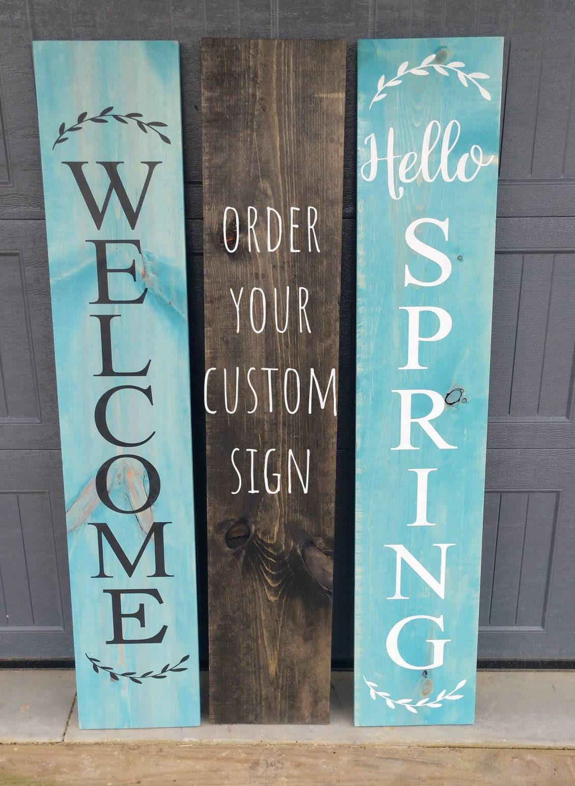 Farmhouse Welcome Sign 2/3/4/5 Feet Wooden Rustic Decor | Etsy