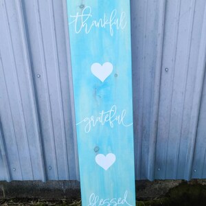 Farmhouse Thankful Grateful Blessed Sign - Choose Your Size & Color ...