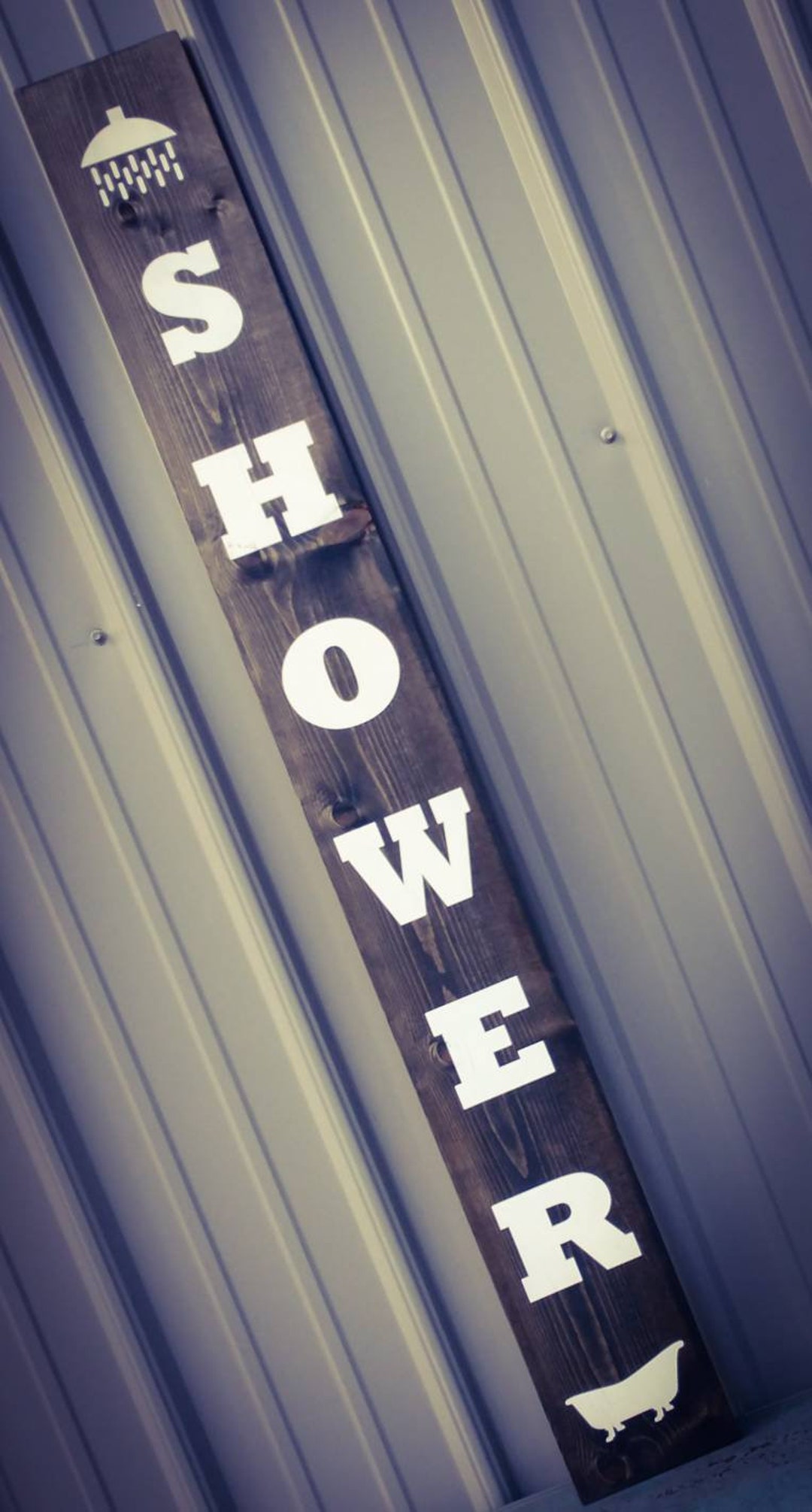 Farmhouse Shower Sign Choose Your Size Color Wooden Rustic Bathroom ...