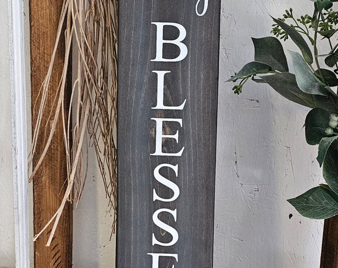 Farmhouse Truly Blessed Welcome Sign Asst Feet Lengths - Wooden Rustic ...