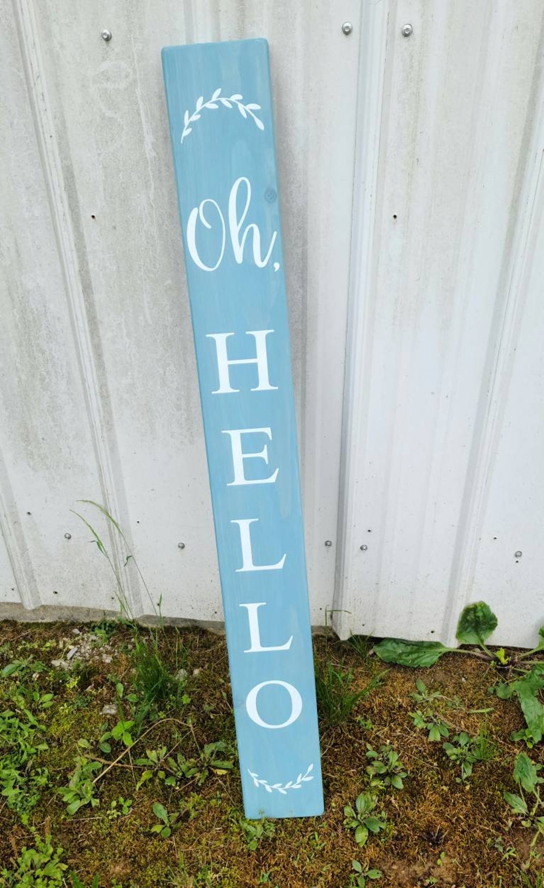 Oh Hello Welcome Sign Choose Your Size Color Wooden Rustic Farmhouse ...