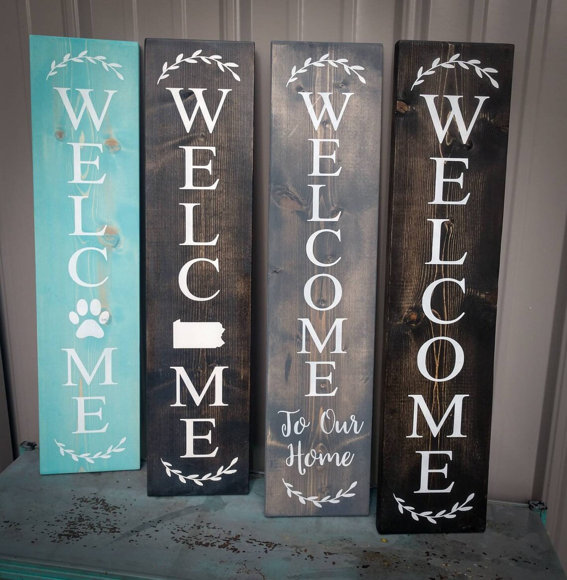 Farmhouse Welcome Sign State Sign Choose Your Size Color | Etsy