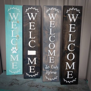 Farmhouse Welcome Sign, State Sign - Choose Your Size Color Wooden ...