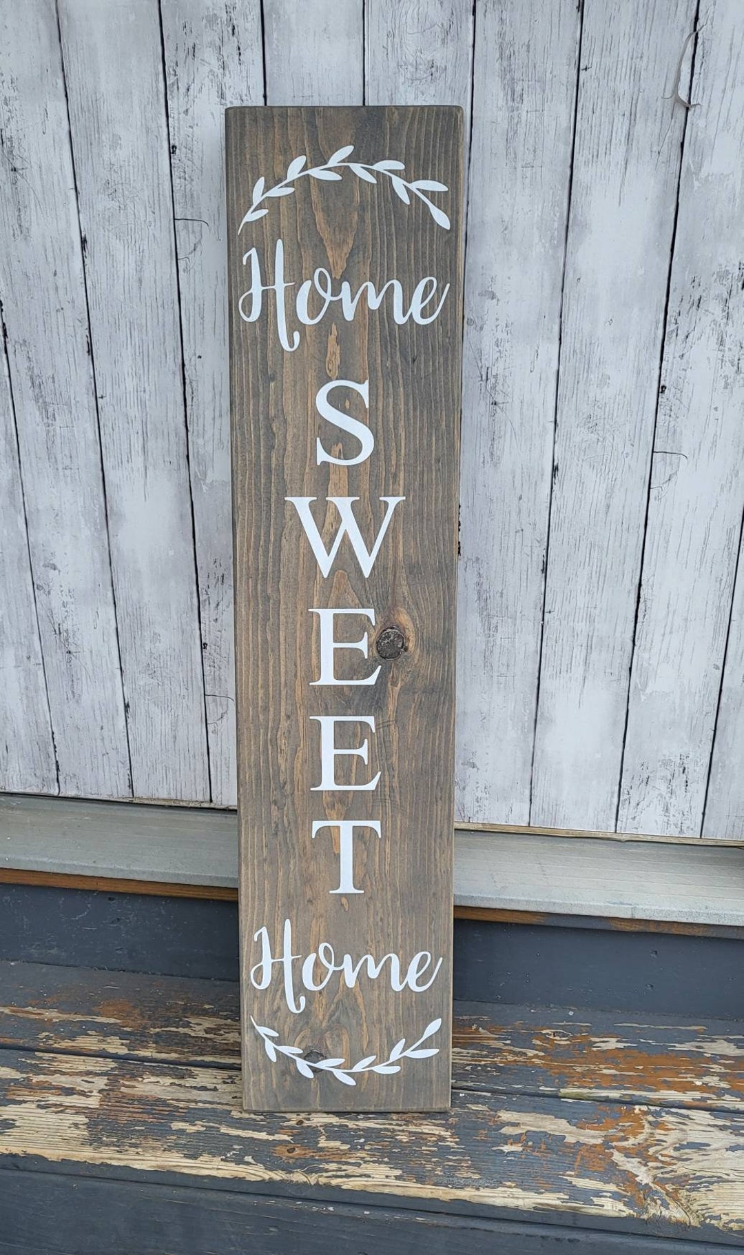 Farmhouse Home Sweet Home Welcome Sign - Wooden Rustic Decor, Front ...
