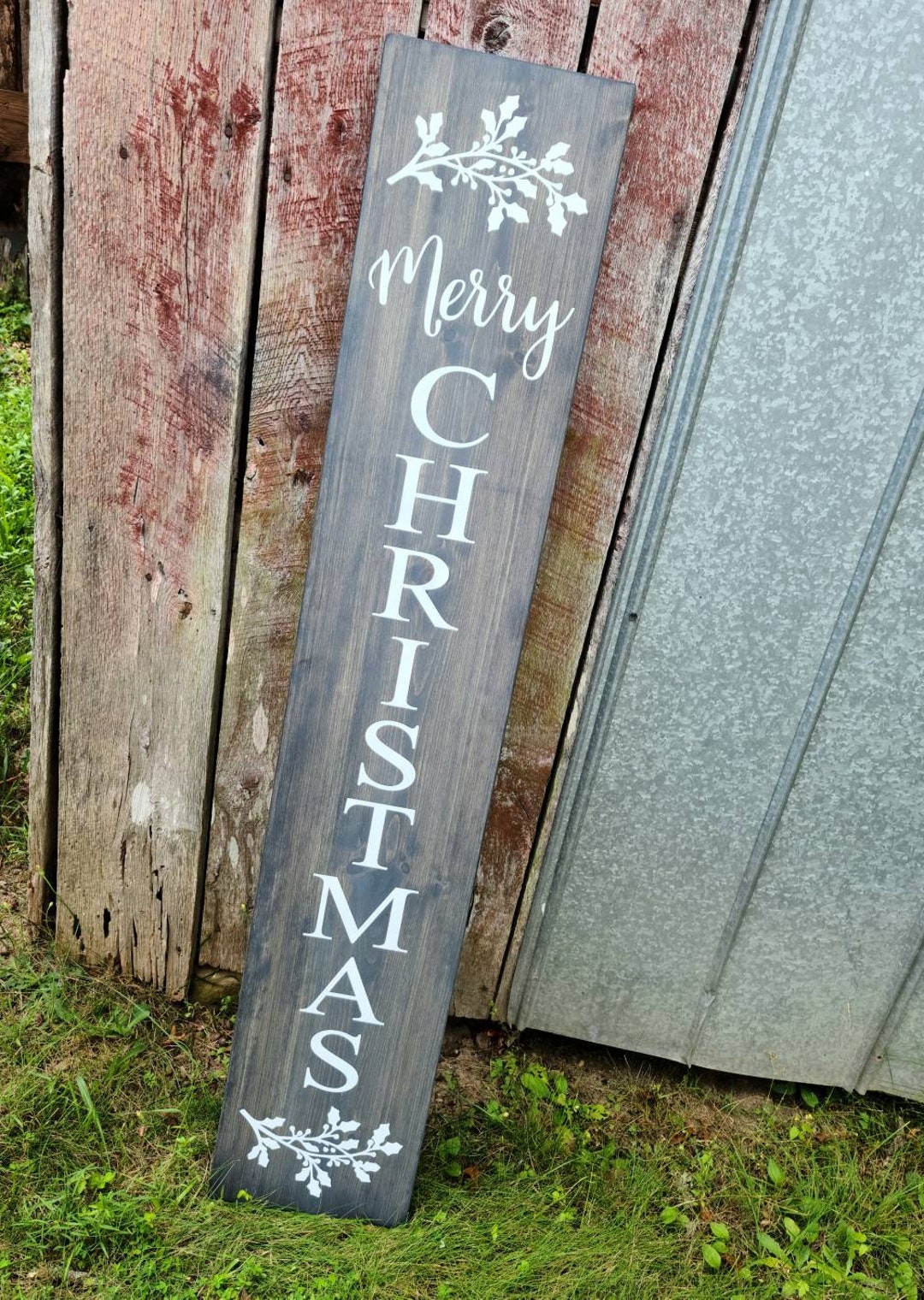 Farmhouse Merry Christmas Sign 2/3/4/5 Feet Lengths - Wooden Rustic ...