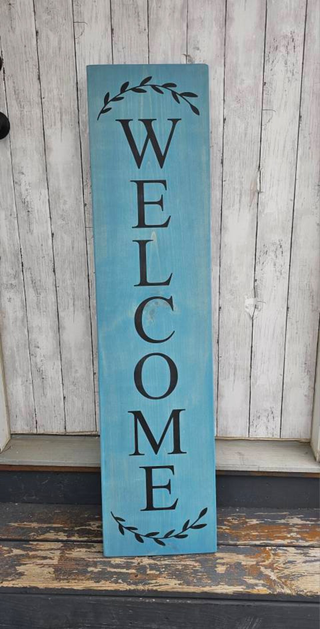 Welcome Sign, Wooden Rustic Farmhouse Decor, Front Door Porch Entryway ...