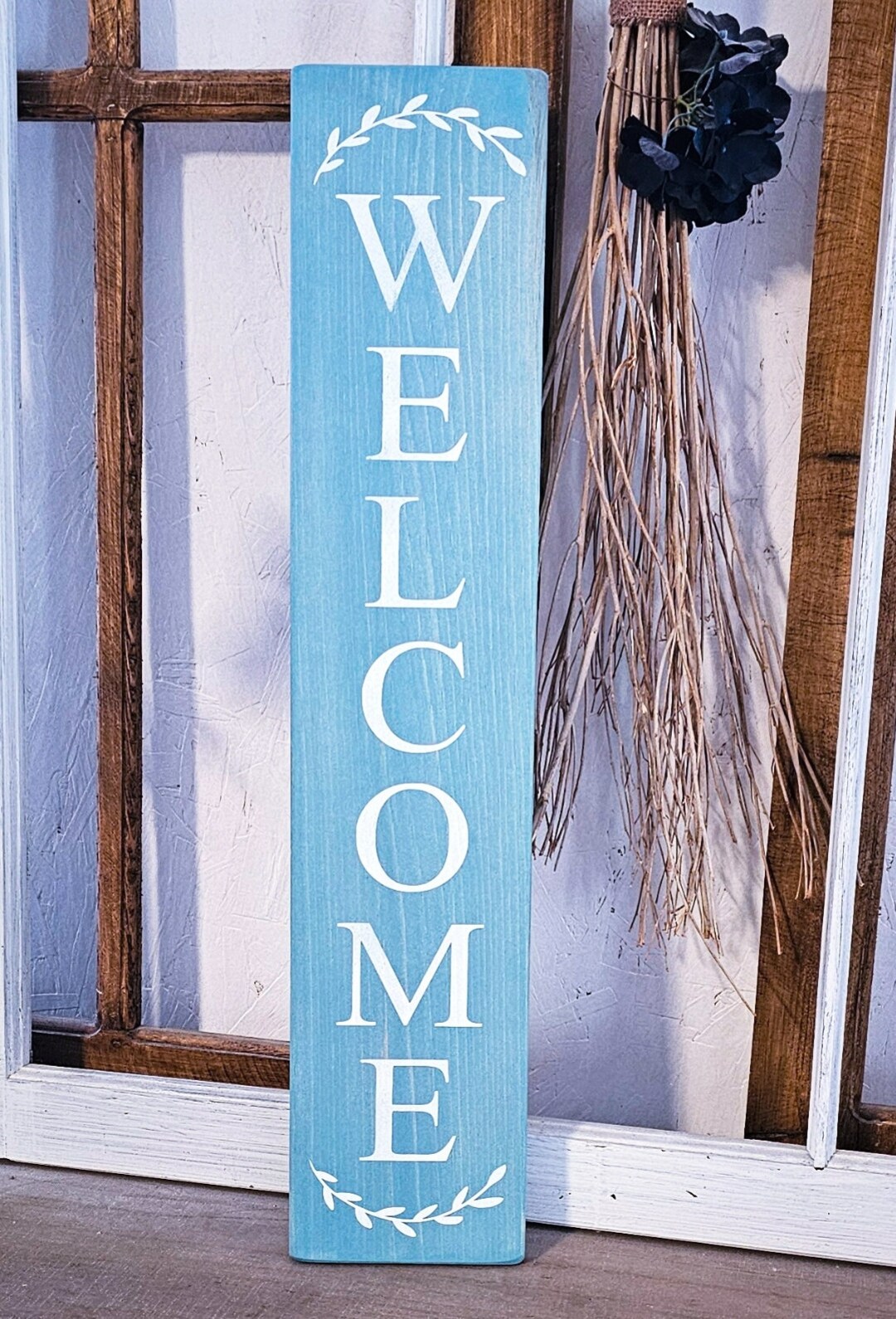 Farmhouse Welcome Sign - Choose Your Size / Color - Wooden Rustic Decor ...