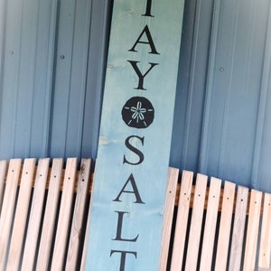 Stay Salty Beach Welcome Sign - Choose Your Size Color - Wooden Rustic ...