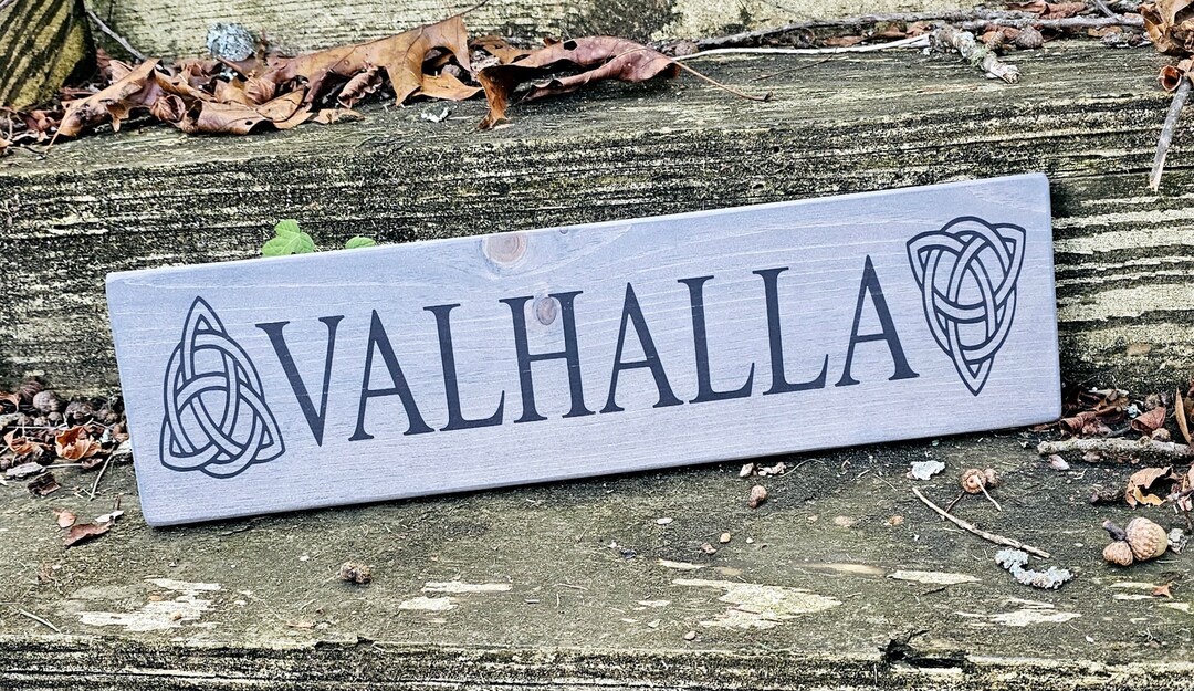 Valhalla Vikings Nordic Celtic Knot Norse Sign Wooden Rustic Farmhouse ...