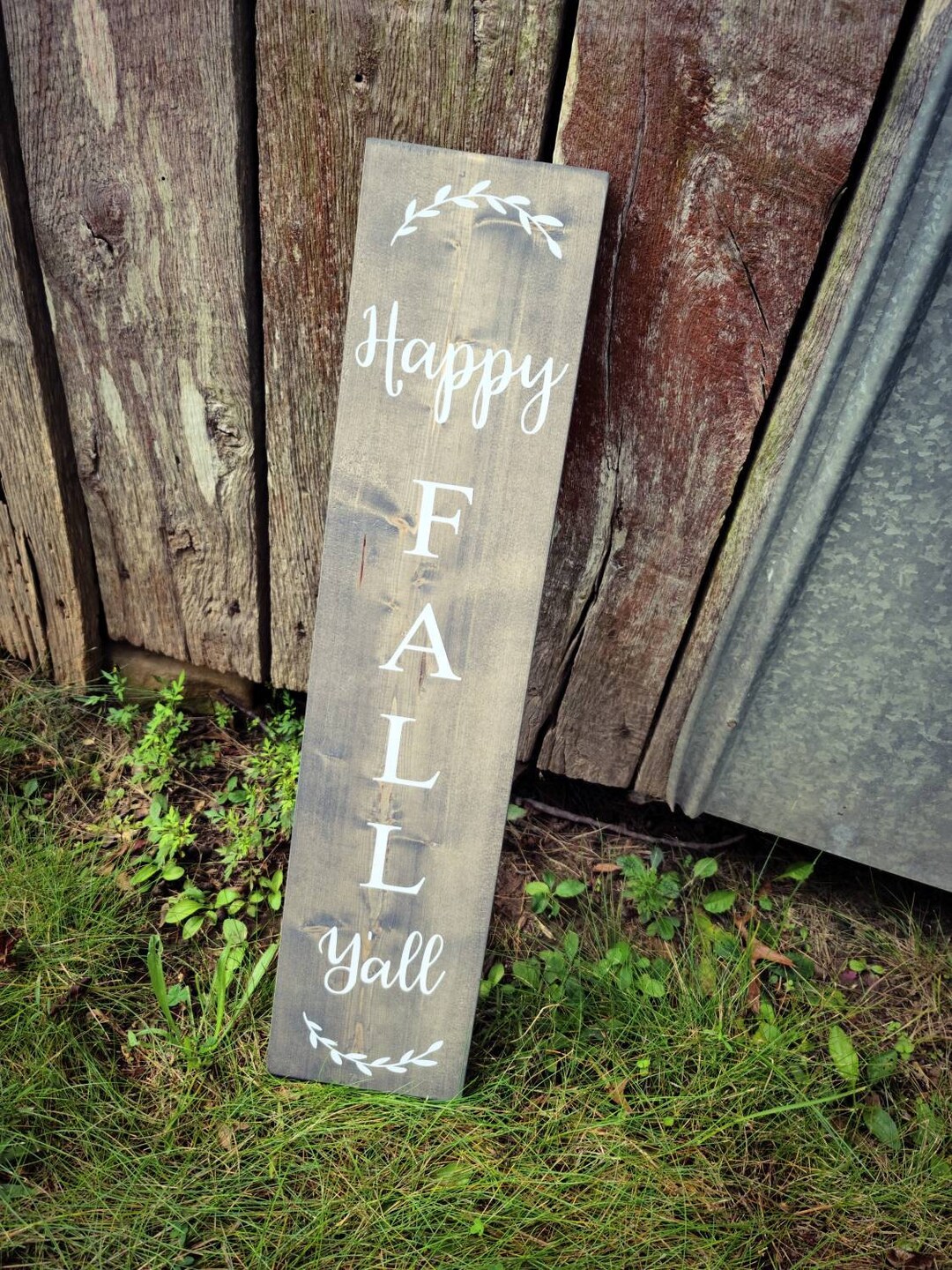 Farmhouse Welcome Sign, Autumn Happy Fall Y'all Sign - Choose Your Size ...