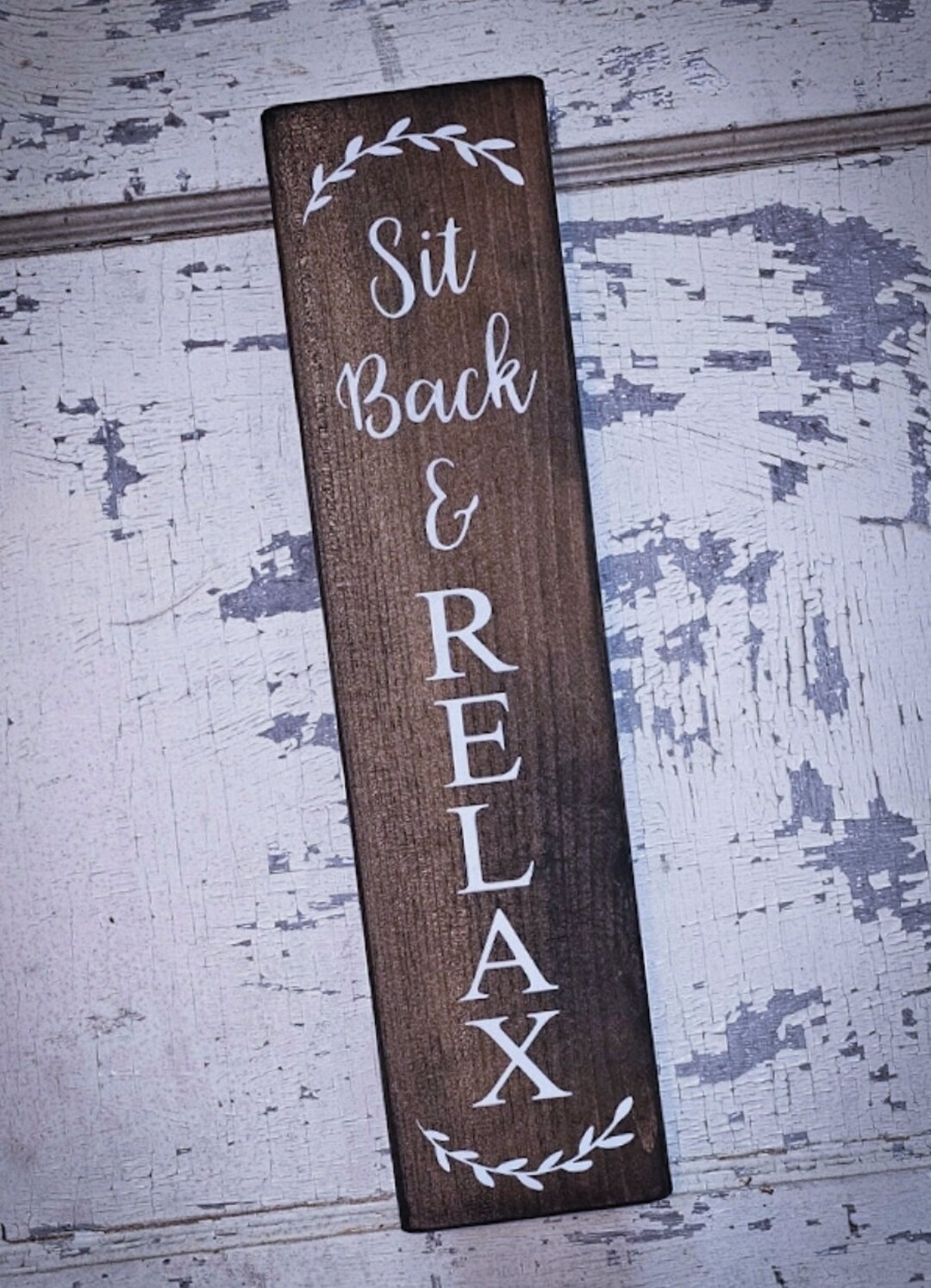 Sit Back & Relax Welcome Sign, Choose Your Size Color - Wooden Rustic ...