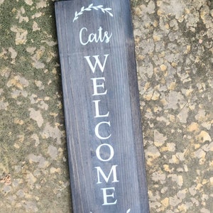 Custom Welcome Sign - Cats Welcome Sign - Cat Decor, Wooden Rustic ...