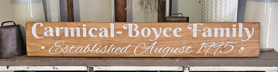 Farmhouse Custom Name Established Sign - Choose Your Size / Color ...