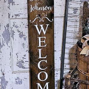 Personalized Welcome Sign - Choose Your Size & Color - Wooden Rustic ...