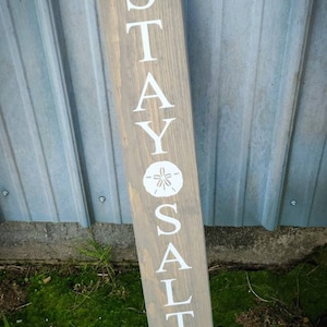 Stay Salty Beach Welcome Sign - Choose Your Size Color - Wooden Rustic ...