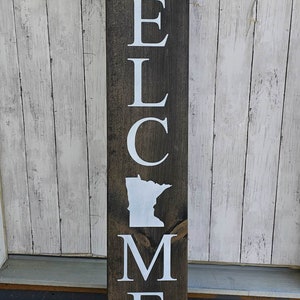 Minnesota Welcome Sign, Farmhouse State Sign Decor - Wooden Rustic ...