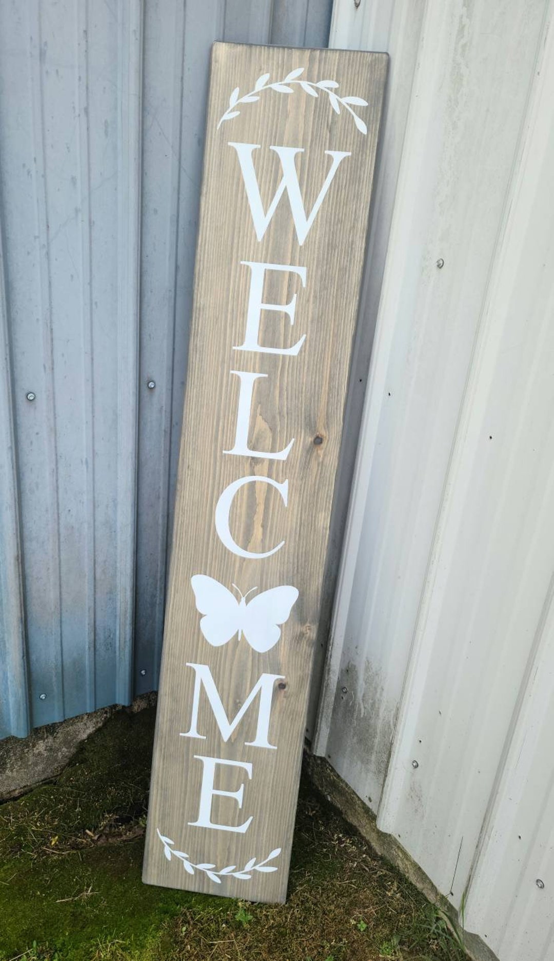 Farmhouse Butterfly Welcome Sign 2/3/4/5 Feet Lengths - Wooden Rustic ...