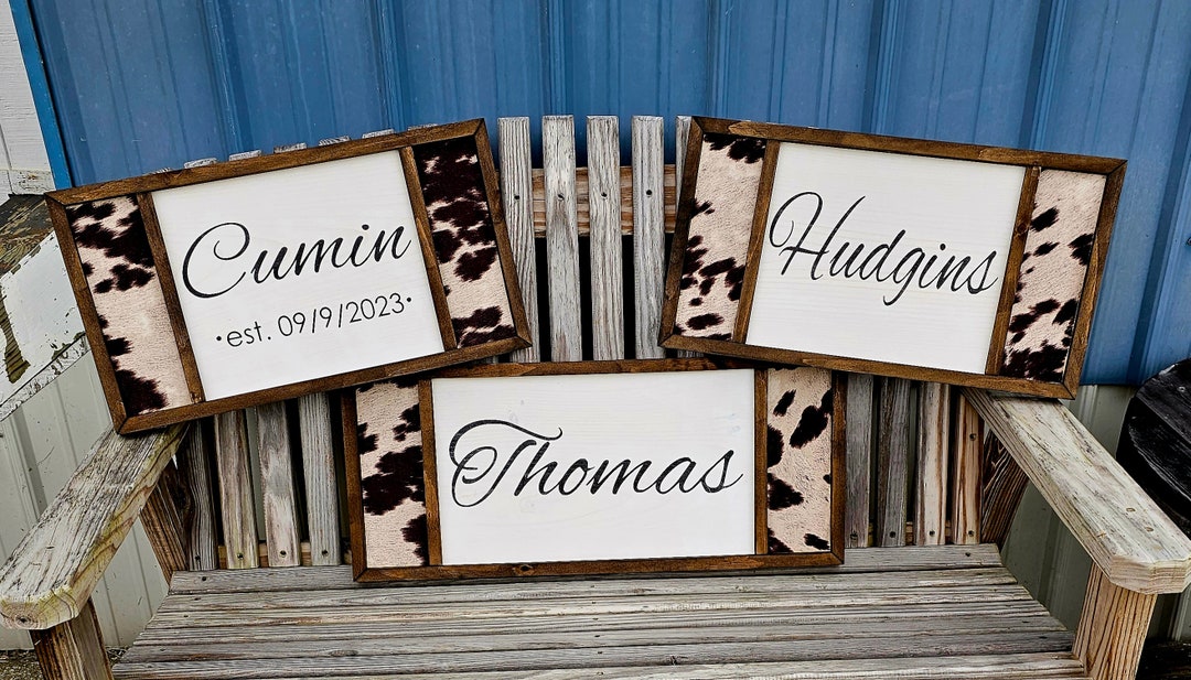 Custom Cowhide Welcome Sign - Cow Print Sign - Country Western Sign ...