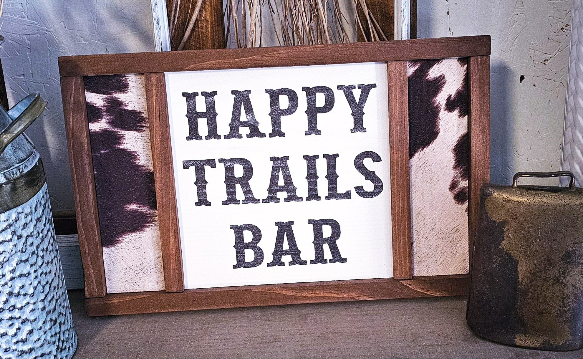 Custom Cowhide Welcome Sign Cow Print Sign Your Text Added, Country ...