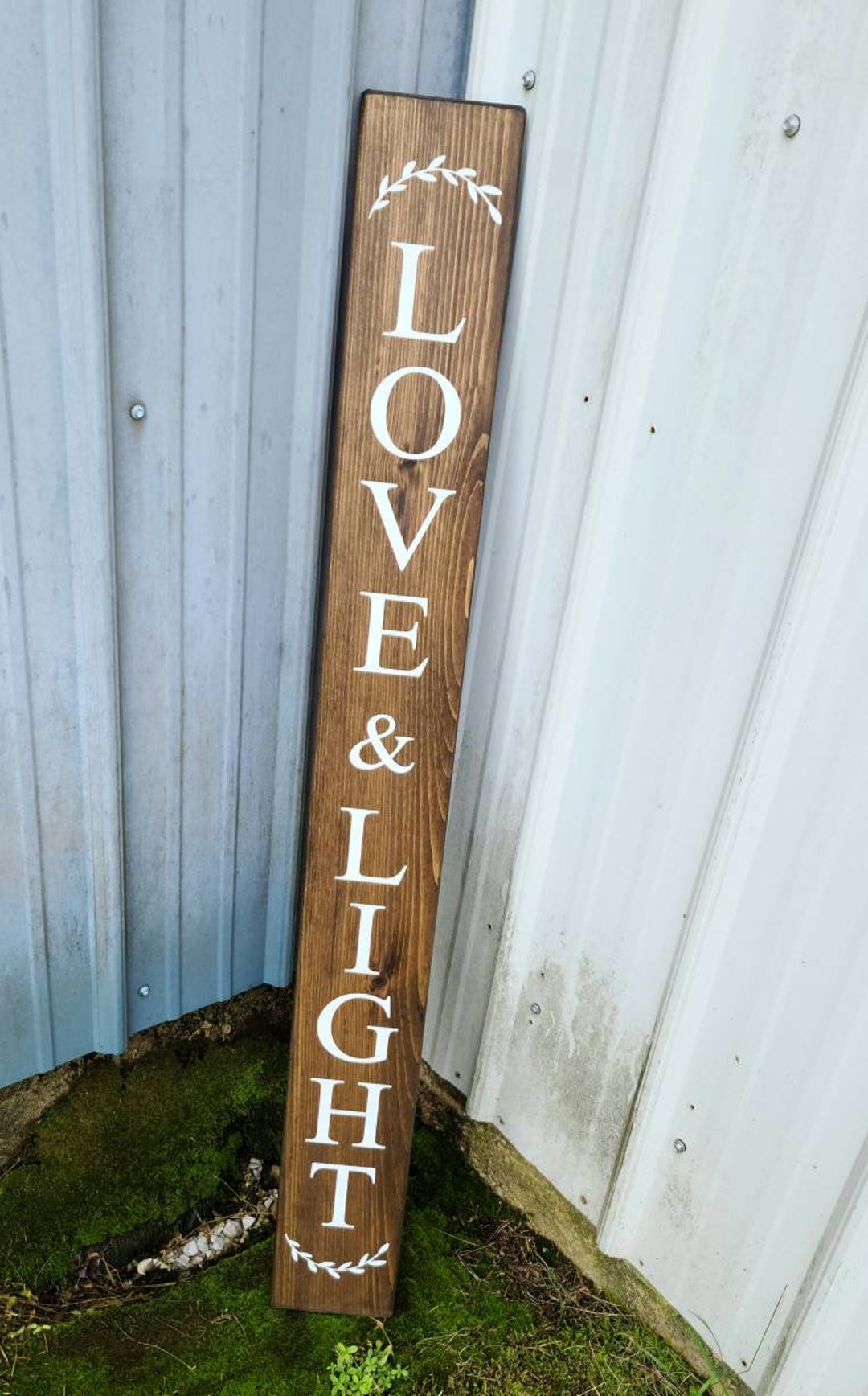 Love & Light Welcome Sign - Wooden Rustic Farmhouse Decor, Front Door ...