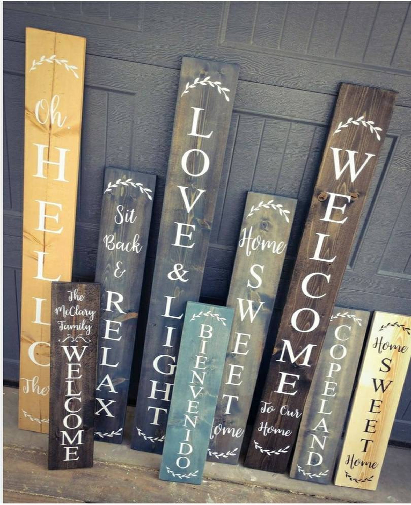 Farmhouse Welcome Sign, State Sign - Choose Your Size Color Wooden ...