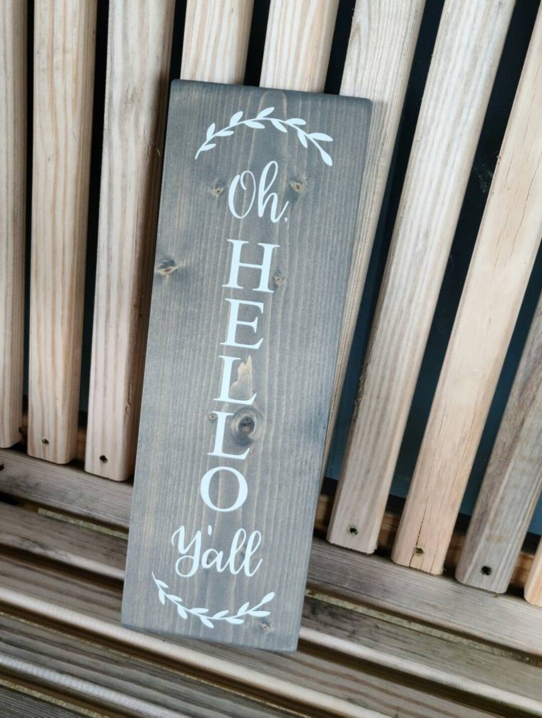 Letrero de bienvenida de Farmhouse Hello There Hello Y'all - Etsy México