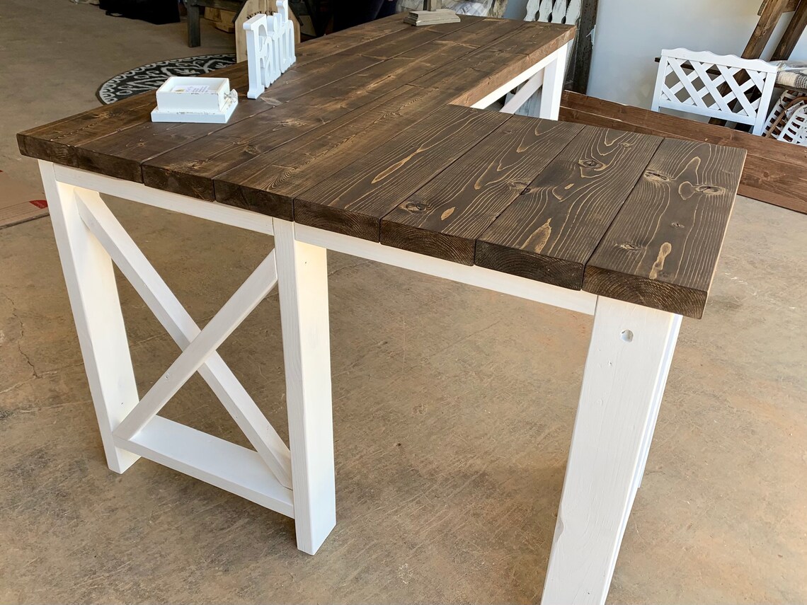 L shaped farmhouse desk farmhouse desk rustic desk | Etsy