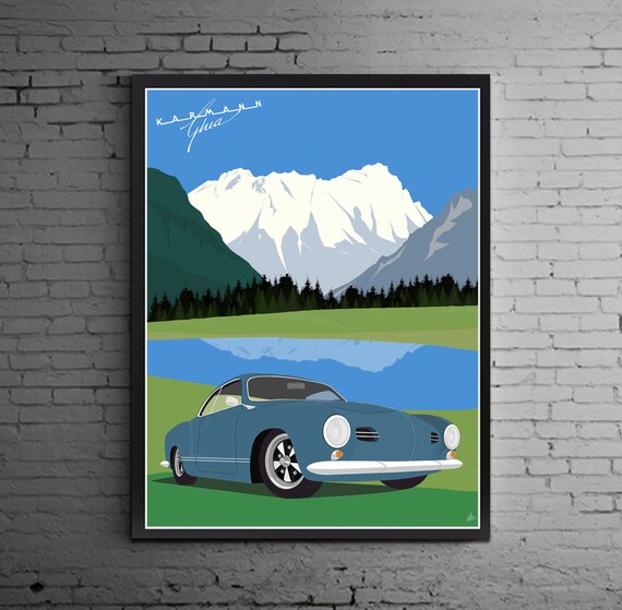 German Engineering Italian Design Karmann Ghia poster | Etsy