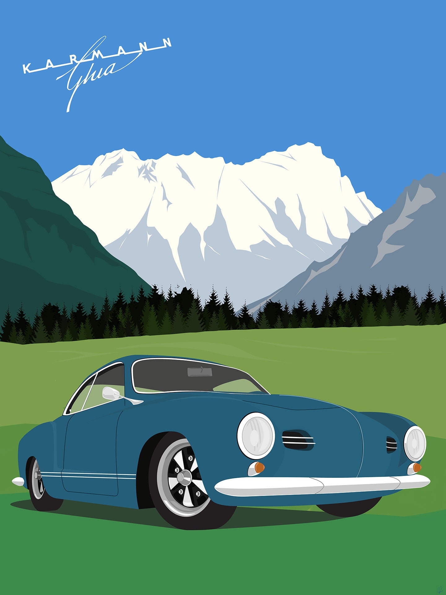 German Engineering, Italian Design (karmann Ghia Art Print 55-59) - Etsy
