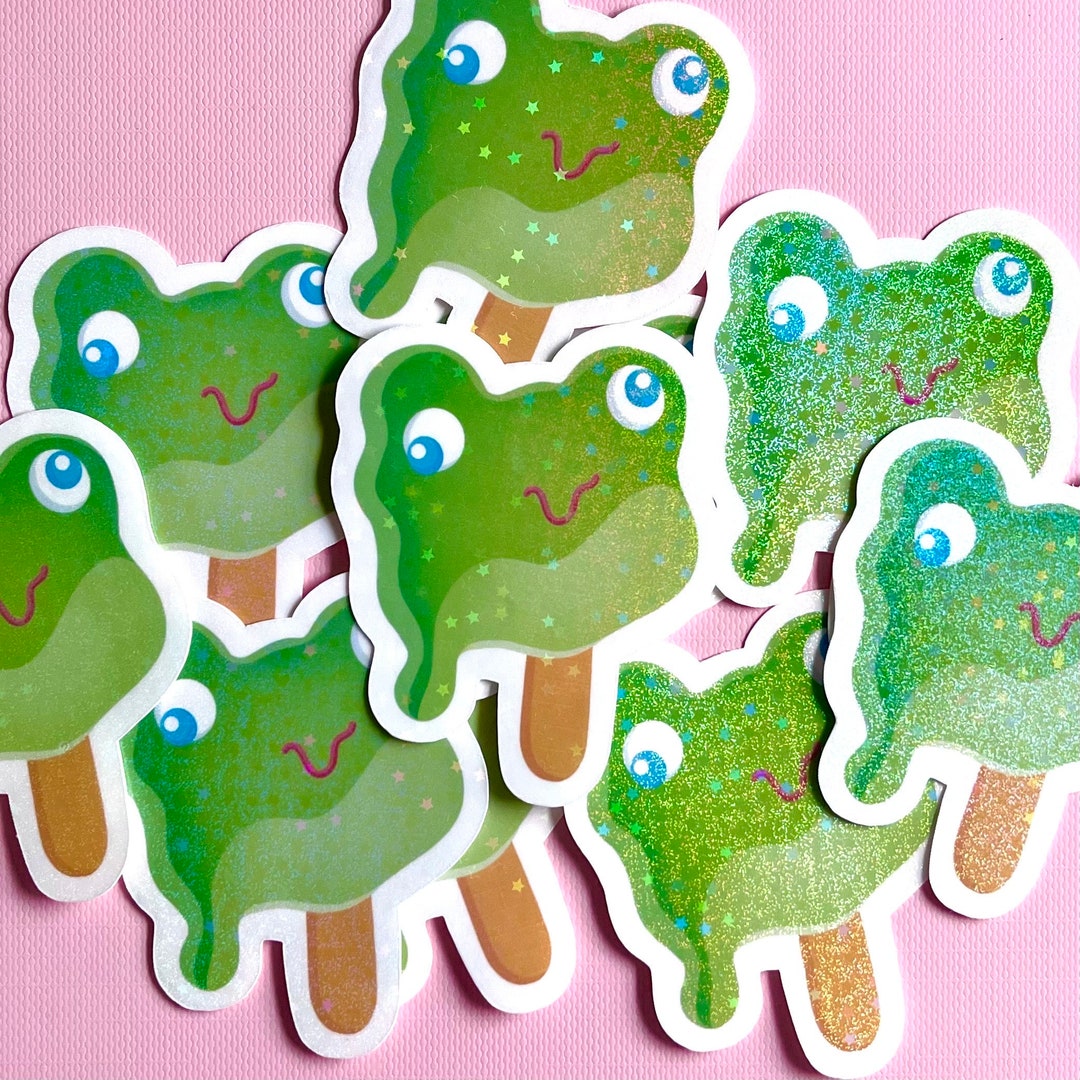 Froggy Popsicle Sticker | Cute Frog Sticker | Melted Popsicle Sticker ...