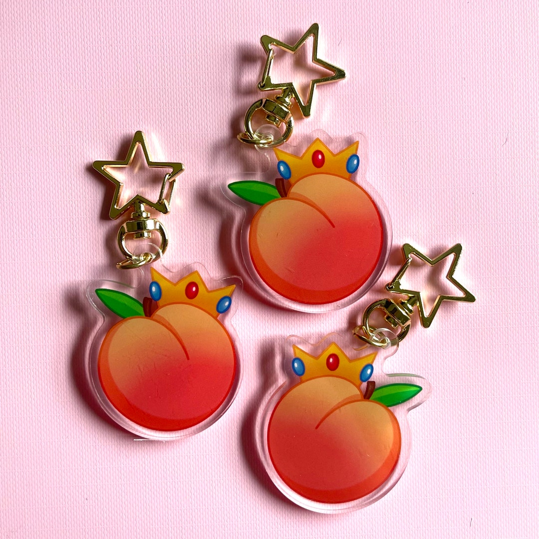 Peach Princess Acrylic Keychain | Cute Video Game Inspired Keychain ...