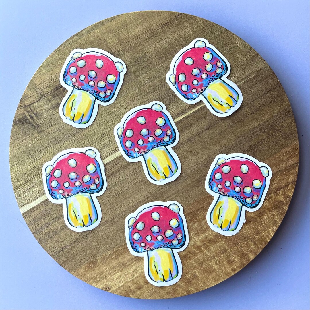 Red Mushroom Sticker | Mushroom Sticker | Plant Sticker | Nature ...