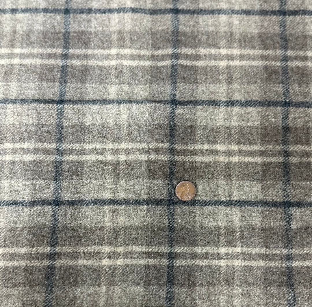 Gray Green Plaid 100% Wool Fat Quarter - Etsy
