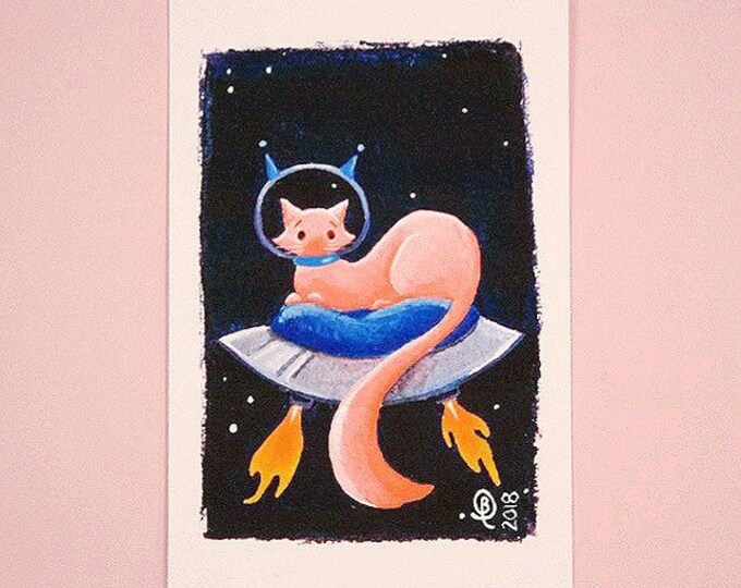 Peach Space Kitty - Etsy