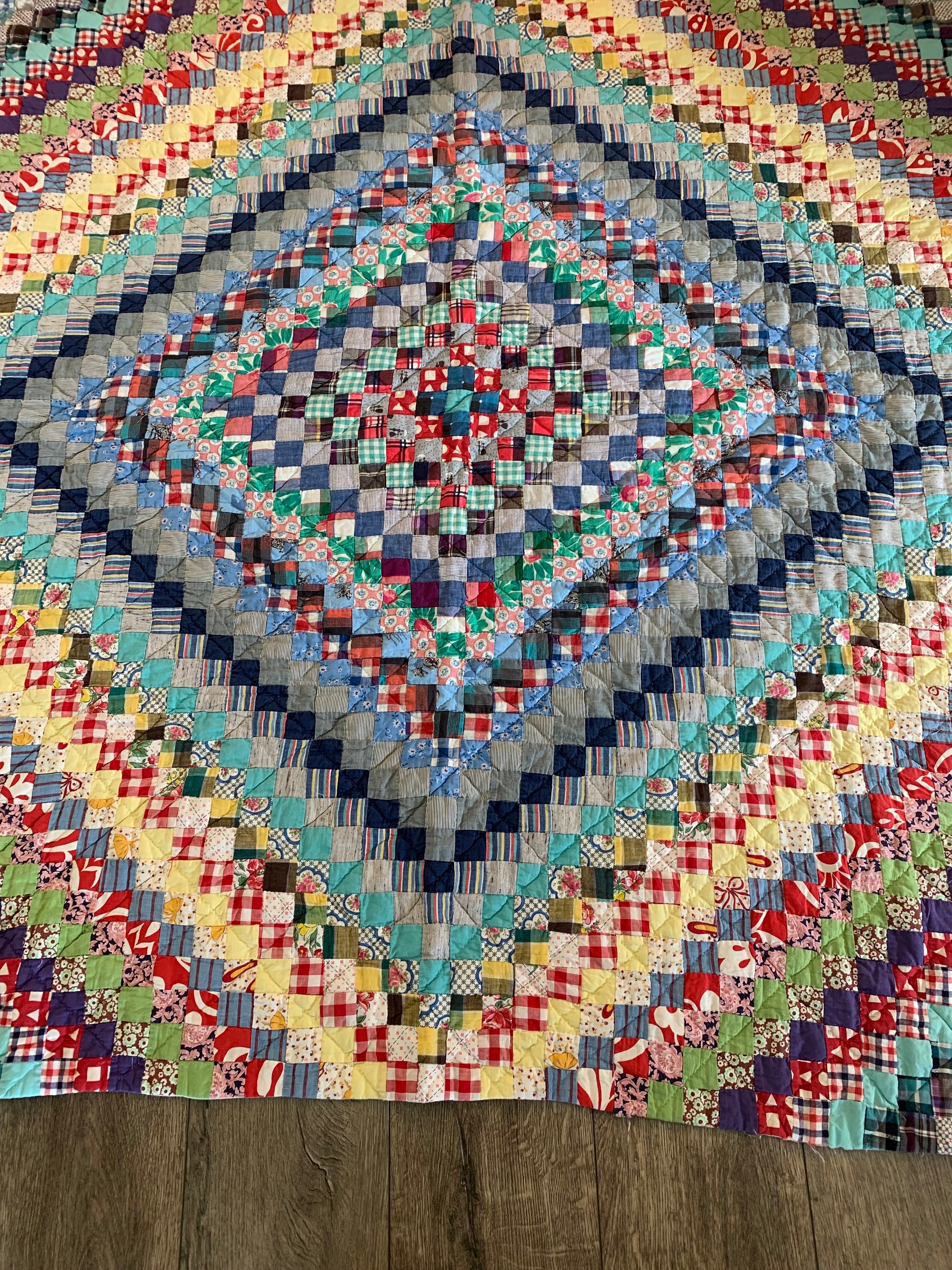 Vintage Postage Stamp Quilt 1920s Handcrafted Granny Chic - Etsy