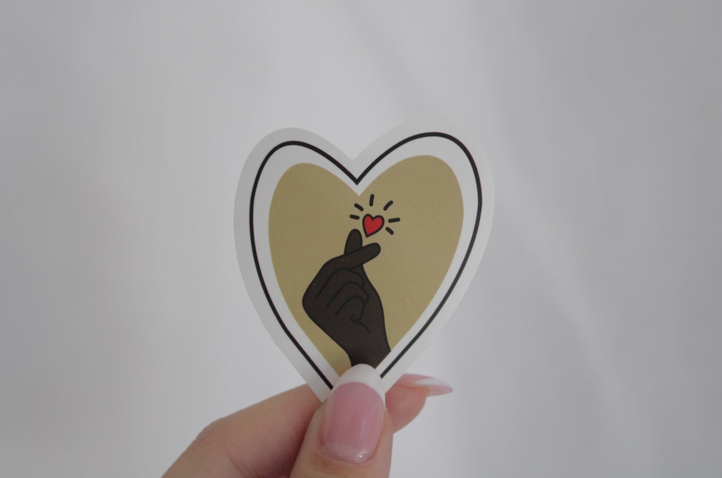 Korean Finger Heart Sticker - Etsy