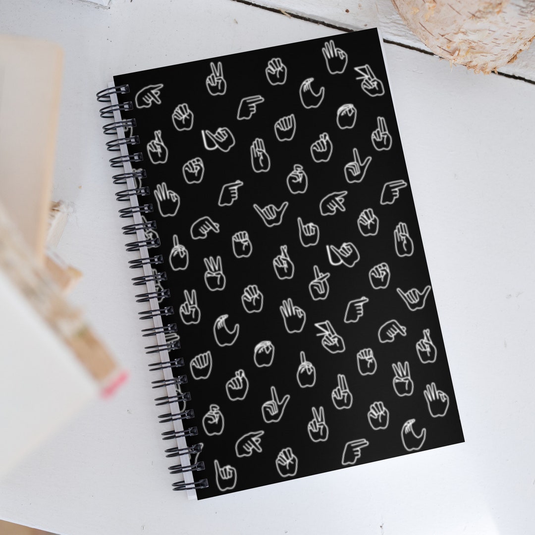 ASL Alphabet Notebook black - Etsy