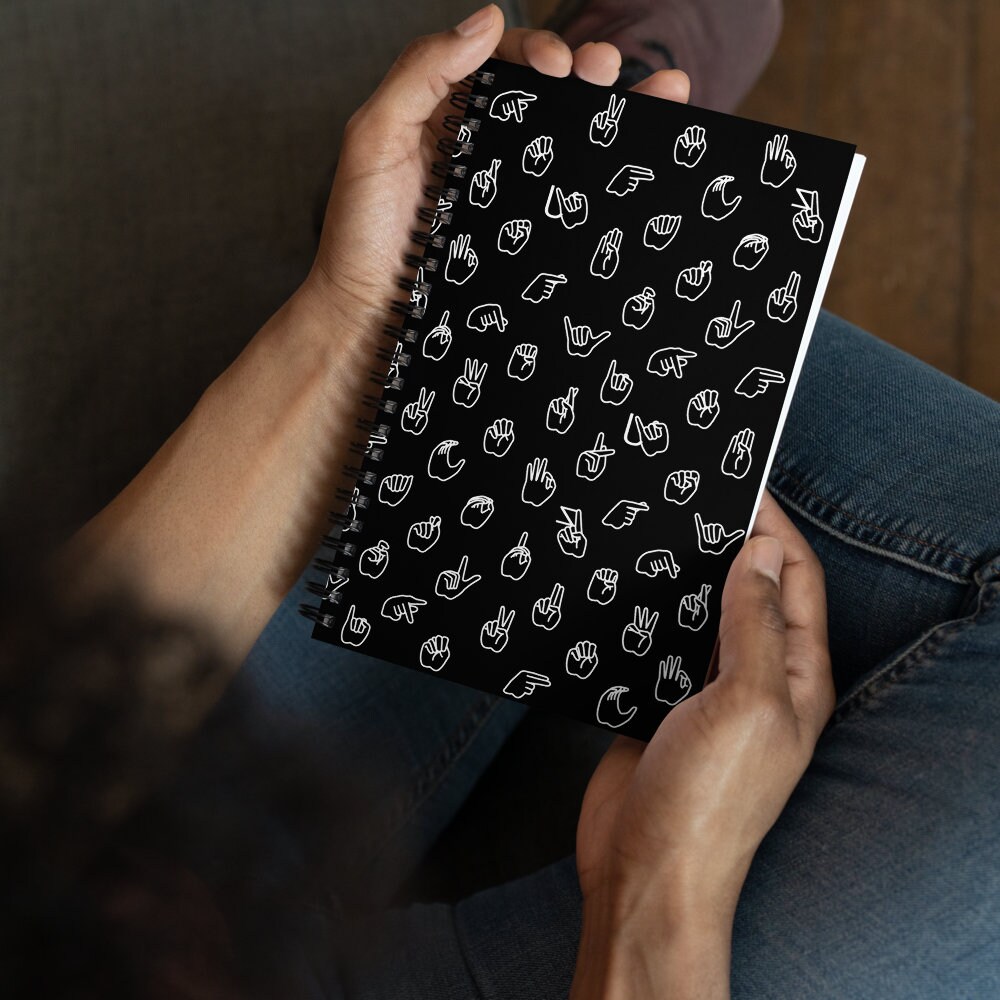 ASL Alphabet Notebook black - Etsy