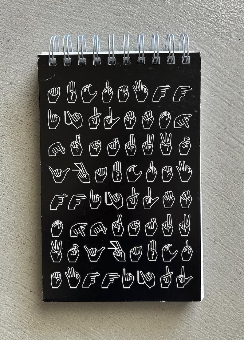 ASL Alphabet Spiral Notebook - Etsy
