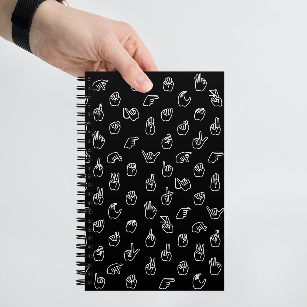 ASL Alphabet Notebook black - Etsy