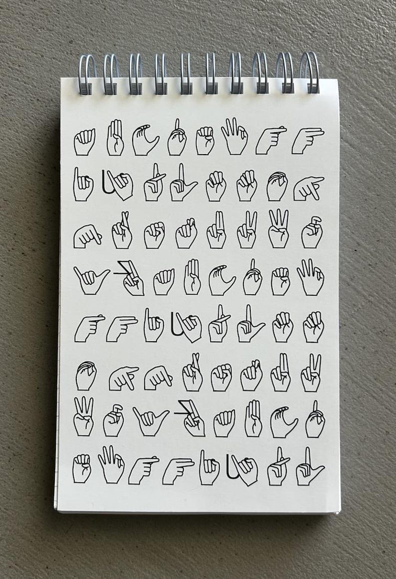 ASL Alphabet Spiral Notebook - Etsy