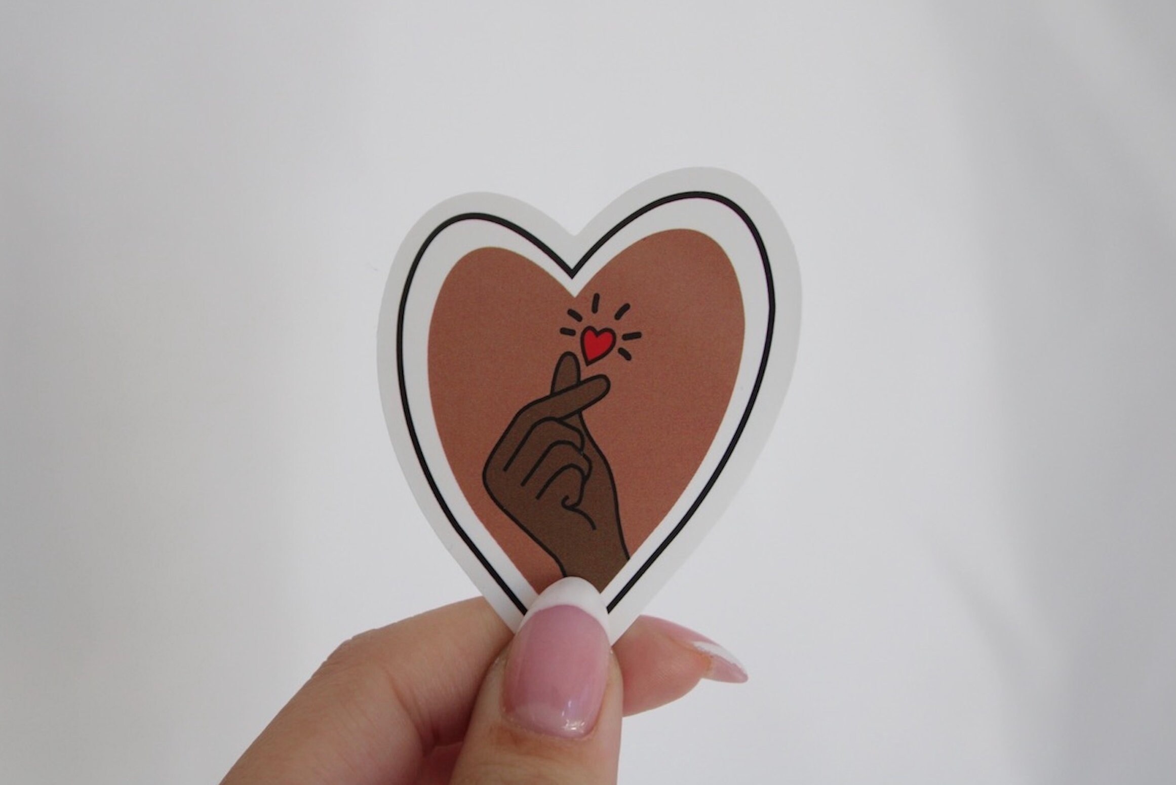 Korean Finger Heart Sticker - Etsy