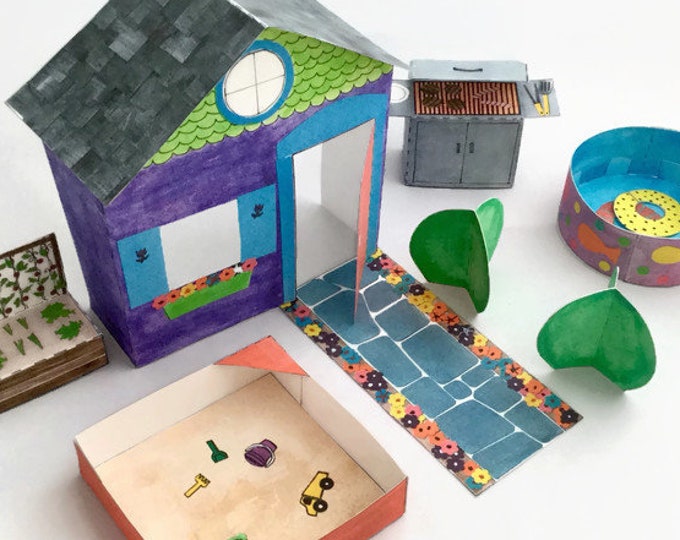 Printable Peg Doll House and Backyard Playset Now With Full - Etsy