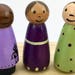Wooden Finger Puppets King and Queen Peg Doll Puppets ready to Ship ...