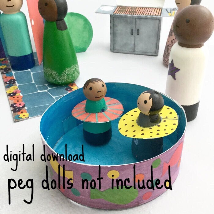 Printable Peg Doll House and Backyard Playset - Now With Full Color AND ...